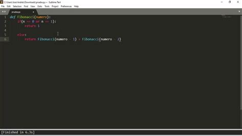 Serie De Fibonacci En Python Recursividad Youtube