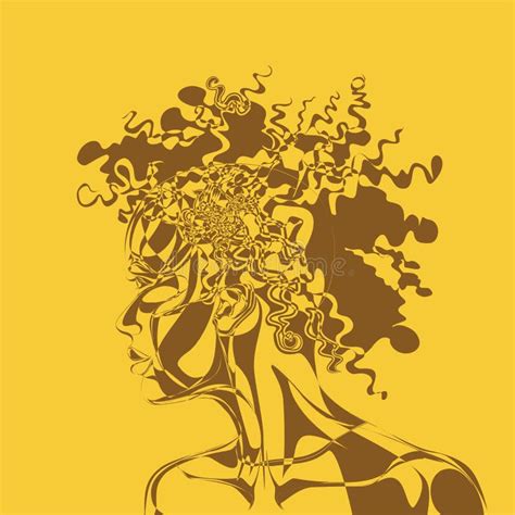 Face Dark Skinned Woman In The Abstract Stock Vector Illustration Of