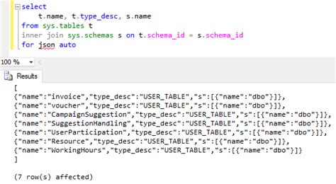 relational databases json add a root node to json output with the root