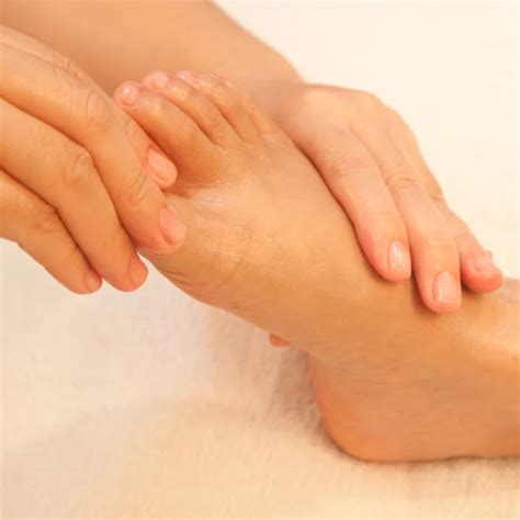 Reflexology Foot Massage By Stick Wood Spa Foot Treatment Thail Stock