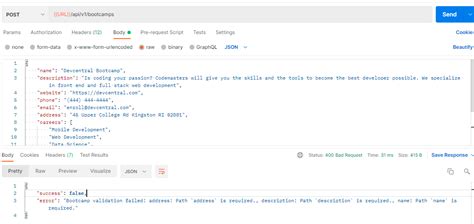 node js mongoose validation failed address path `address` is