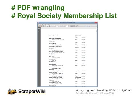 scraping and parsing pdfs in python speaker deck