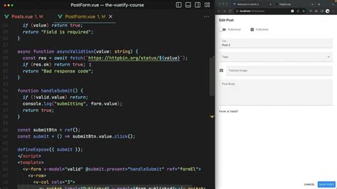 vuetify form validation a vue js lesson from our vue js course