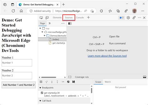 get started debugging javascript microsoft edge development
