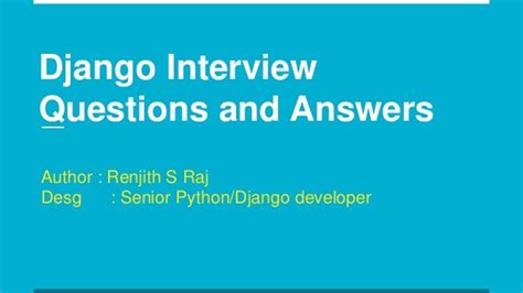 django interview questions and answers