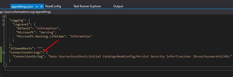 read configuration value from appsettings json in asp core