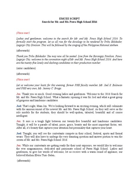 emcee script for pageant