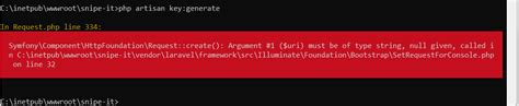 error while running php artisan key generate command on ubuntu · snipe