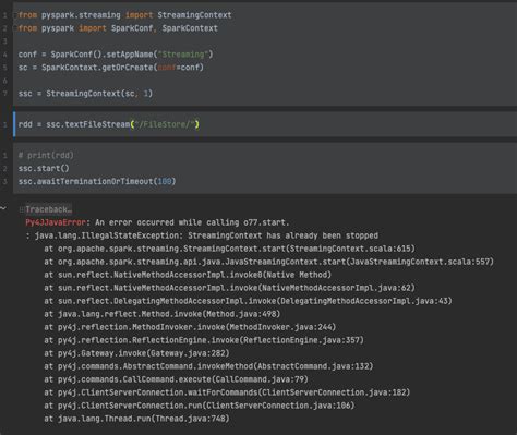 pyspark spark streamingcontext stack overflow