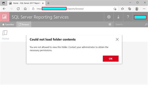 how to fix you are not allowed to view this folder on ssrs mbam