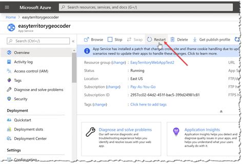 deploy easyterritory to an azure web app sales territory