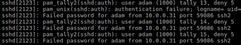 linux account lockout policy using pam and pam tally2 with ubuntu
