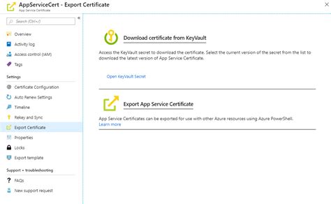 devtalk app service certificate new sync and export