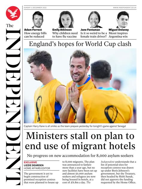 Independent On Sunday Front Page 4th Of December 2022 Tomorrows