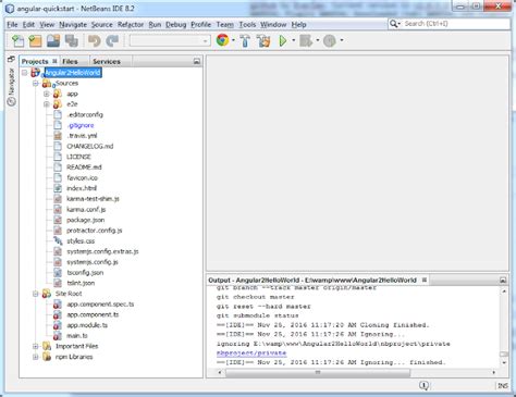 angular 2 netbeans 8 2 typescript hello world example tutorial