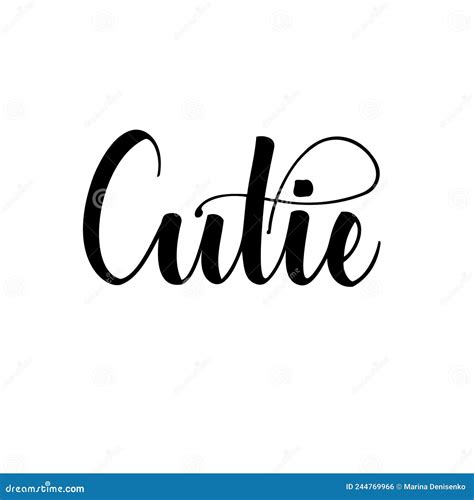 Lil Cutie Lettering With Cute Cartoon Female Character Cartoondealer