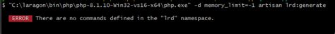 error there are no commands defined in the lrd namespace · issue