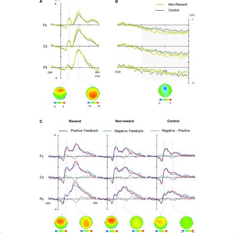A Grand Average Waveforms For Target Stimuli B Stimulus
