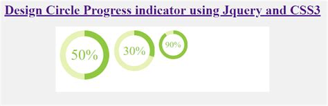 design circle progress indicator using jquery html and