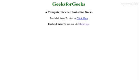 how to disable a link using only css geeksforgeeks