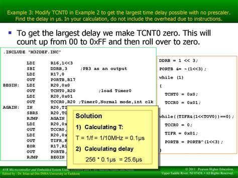 timer counter the avr microcontroller and embedded