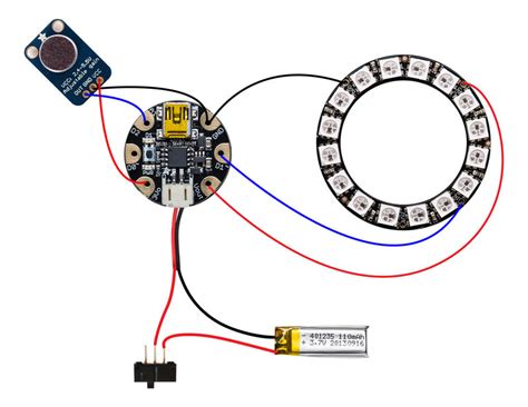 circuit diagram 3d printed led microphone flag