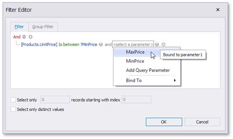 passing parameter values to a data source query