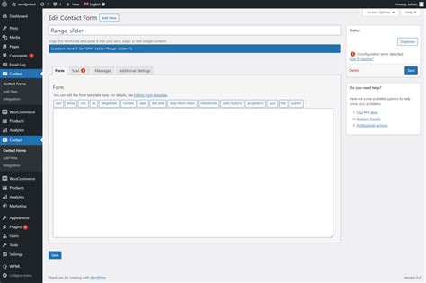 how do create range slider fields contact form 7 plugin999