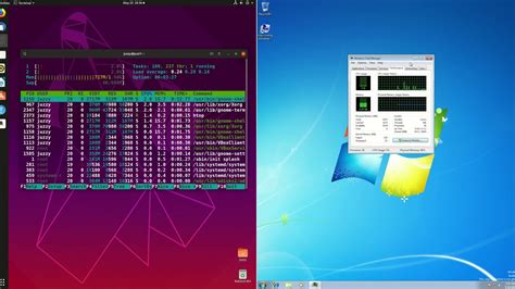 ubuntu 19 04 vs windows 7 ram usage comparison youtube