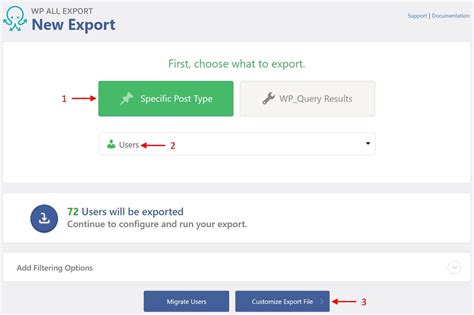how to export wordpress users to csv excel or xml wp all import