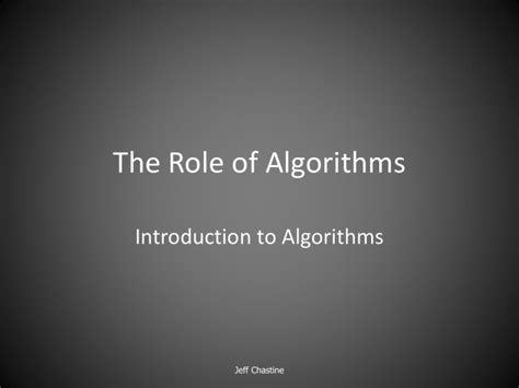lecture 1 the role of algorithms ppt