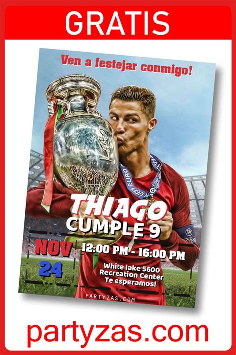 [gratis] Invitación Digital Ronaldo Ronaldo Birthday Cristiano