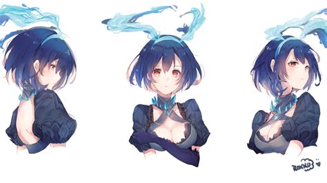 Blue Haired Female Anime Character Hd Wallpaper Wallpaper Flare
