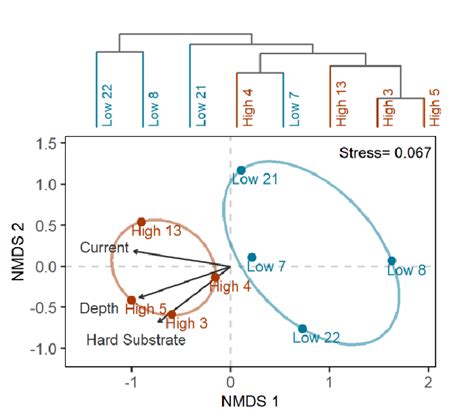 Cluster Dendrogram And Nmds Ordination Based On Bray Curtis Distance