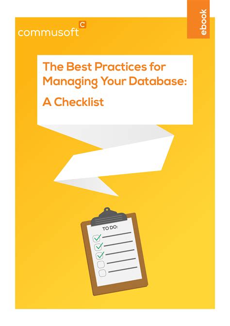 best practices for managing your database a checklist
