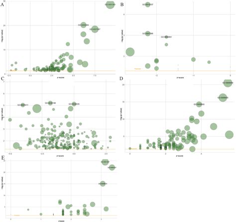 The Bubble Plot Of Gene Ontology Terms In The A Blue B Black C