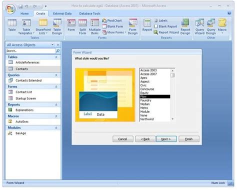 How To Create A New Form Using The Form Wizard In Microsoft Access 2007