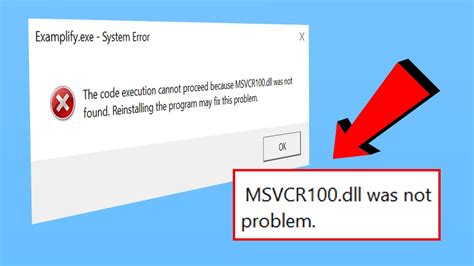 cara memperbaiki msvcr100 dll missing error di windows