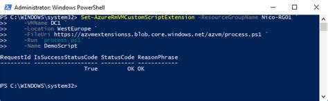 azure and windows powershell using vm extensions simple