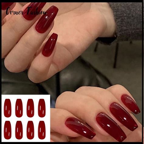Corner Fashion 24pcs Box Detachable Coffin Full Cover Fake Nails
