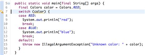 java eclipse misses a warning enum in switch stack