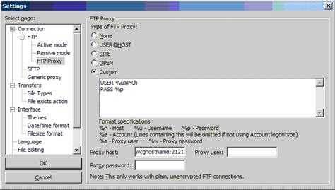 configuring ftp clients in an explicit proxy environment
