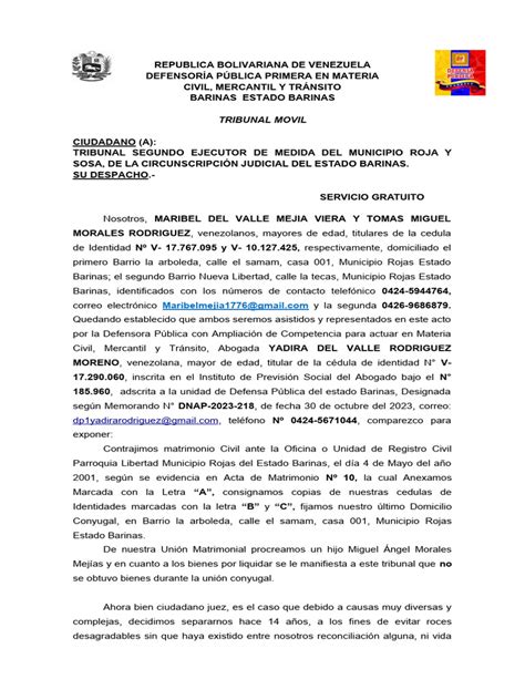 Divorcio Mutuo Acuerdo Pdf Divorcio Instituciones Sociales
