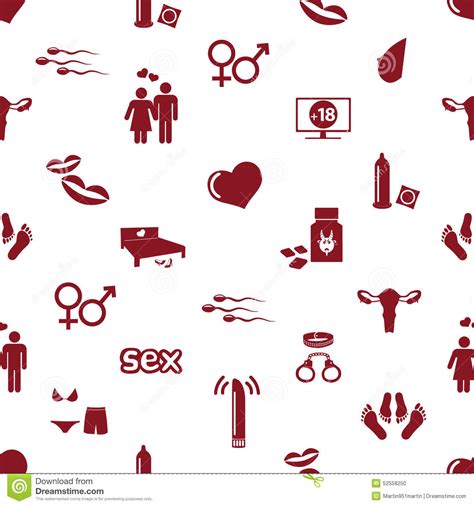 sex theme simple red icons seamless pattern stock vector illustration