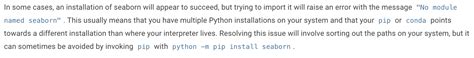 python modulenotfounderror no module named seaborn in jupyter notebook