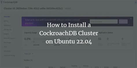 how to install a cockroachdb cluster on ubuntu 22 04