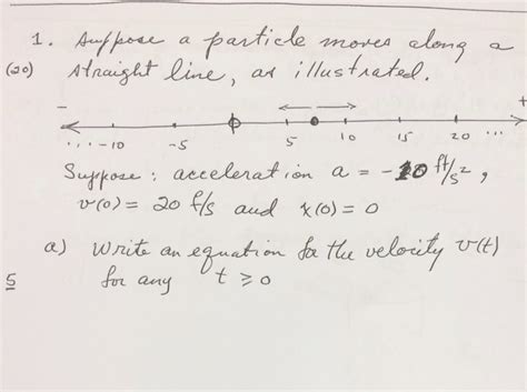 Solved Suppose A Particle Moves Along A Straight Line As