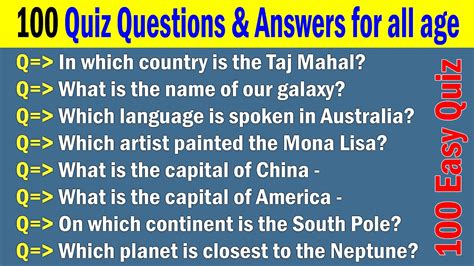 quiz questions and answers otázky