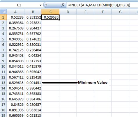 how can i obtain a value in one column based on another column in excel