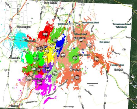 cell tower coverage map example overlapping blobs also look at how